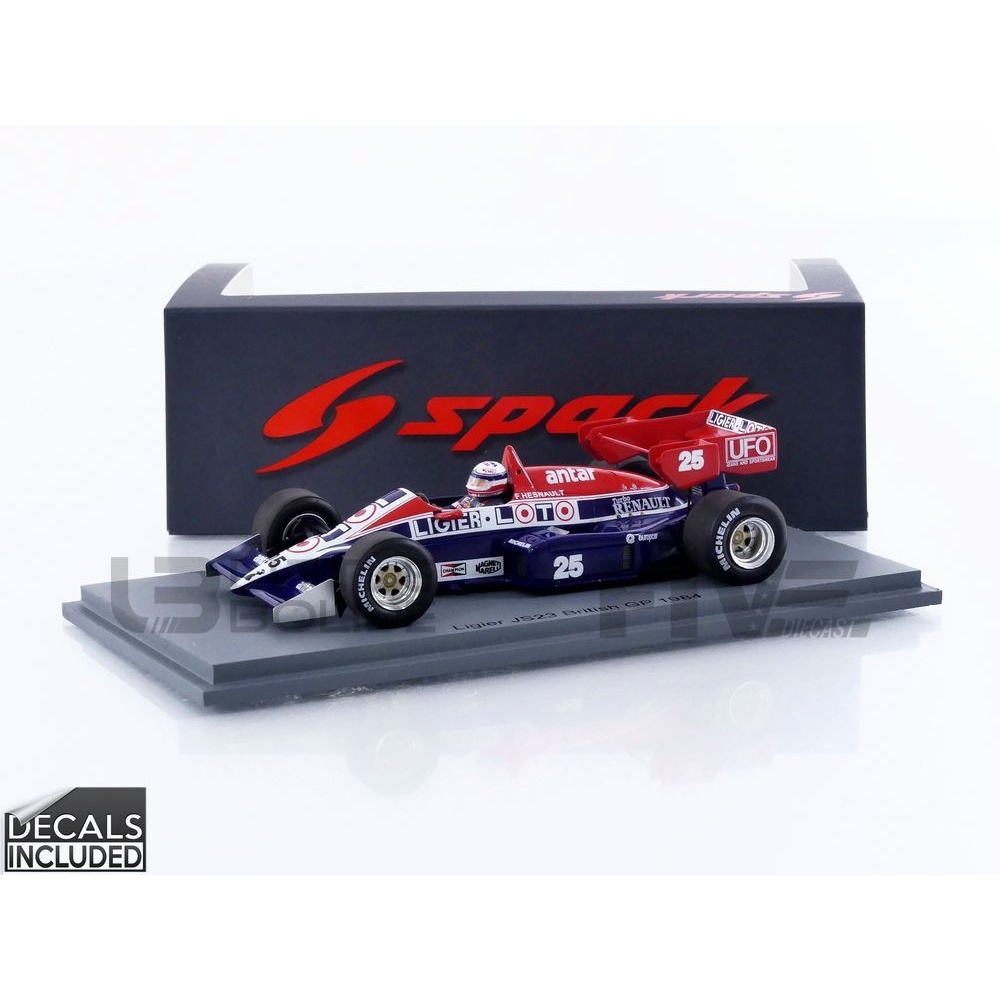 S7418 – SPARK 1/43 - LIGIER JS23 - British GP 1984 (F. Hesnault) - Five ...