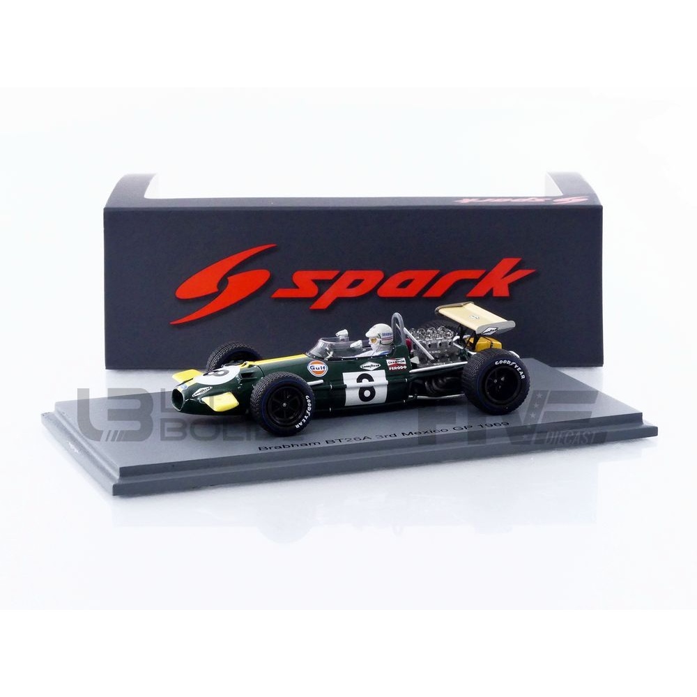 S8323 – SPARK 1/43 - BRABHAM BT26A - 3rd Mexican GP 1969 (J. Brabham ...