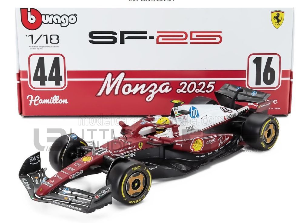 16816-H44-Monza – BBURAGO 1/18 - FERRARI SF-25 - Italian GP 2025 (L ...